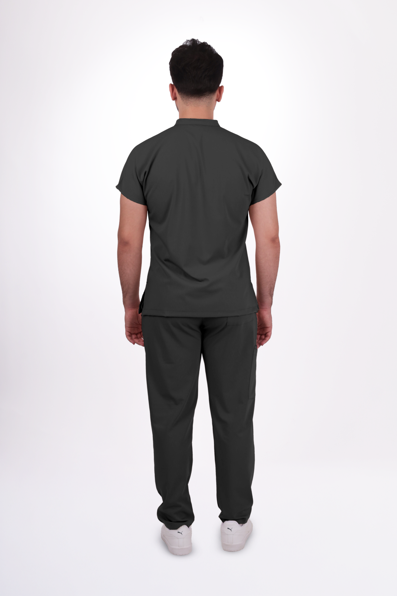 Premium Likralı Snap Seri Erkek Antrasit Gri Scrubs | Taç Medikal